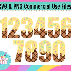 Ice Cream Numbers SVG | Ice Cream Birthday | Ice Cream Bundle SVG - Etsy