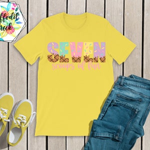 Seven Scoops of Fun SVG Ice Cream Birthday 7th Birthday SVG - Etsy