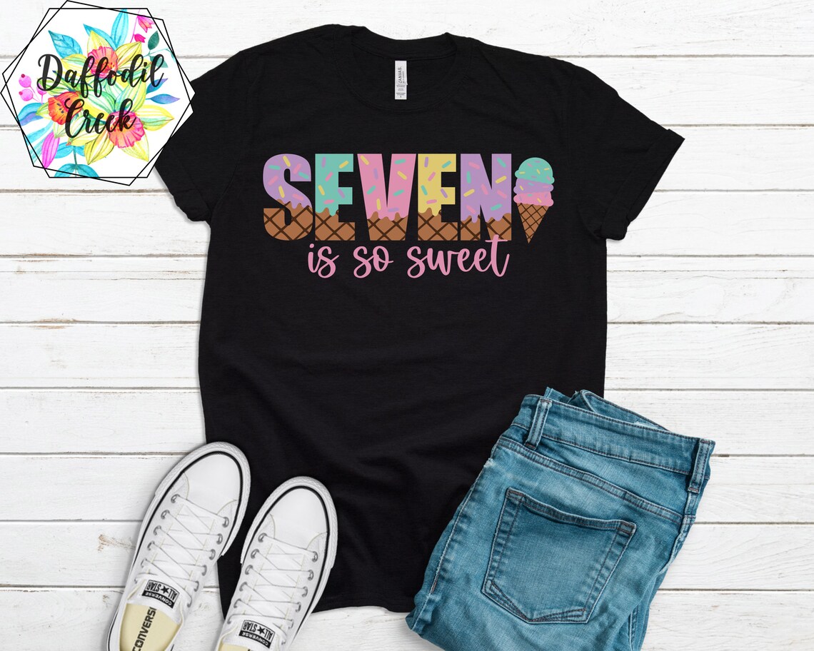 Seven is so Sweet SVG | Ice Cream Birthday | 7th Birthday SVG - Etsy