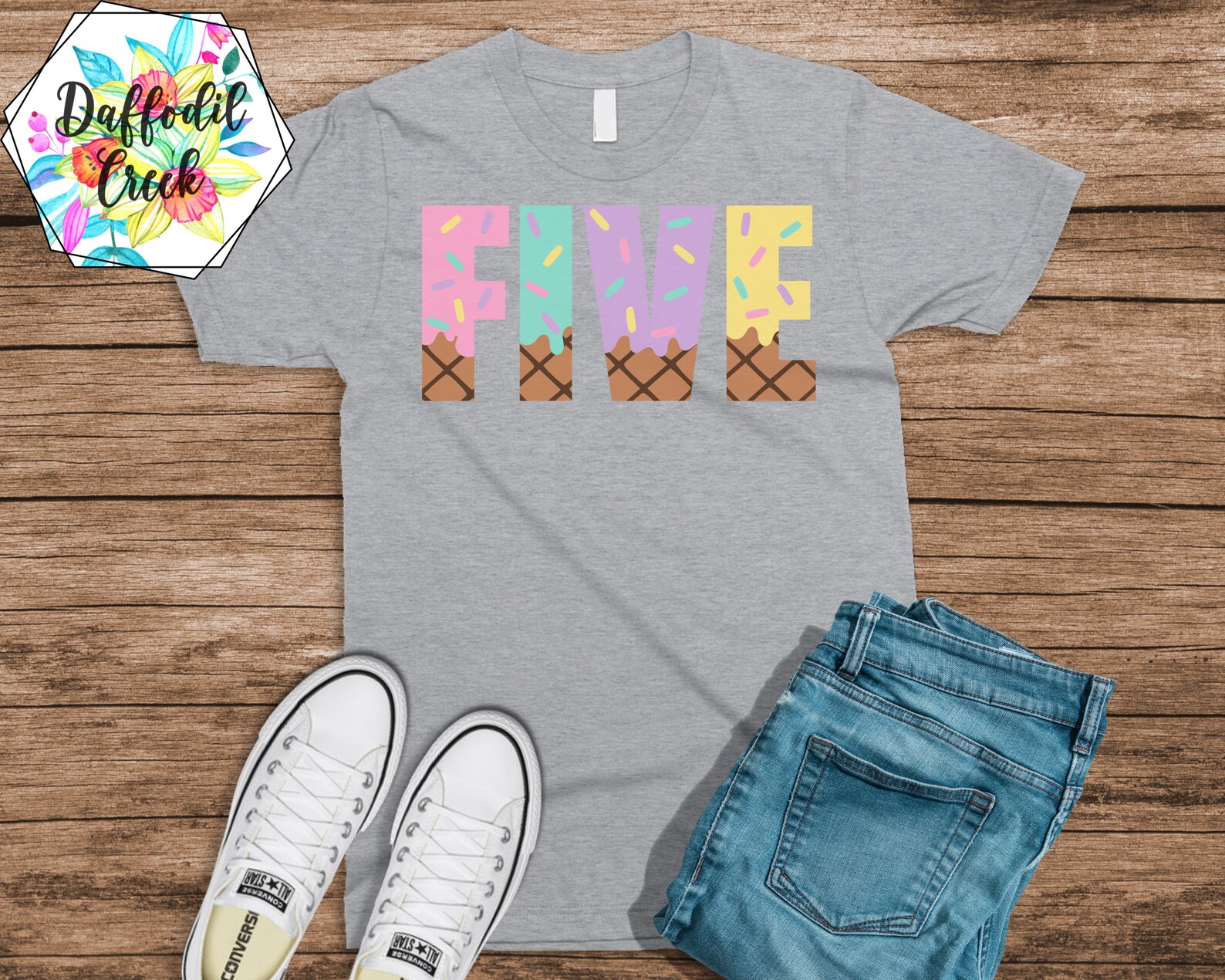 Five Scoops of Fun SVG | Ice Cream Birthday | 5th Birthday SVG - Etsy