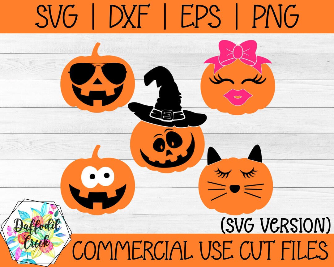 Pumpkin Faces SVG Bundle | Kids Halloween SVG | Jackolantern SVG - Etsy
