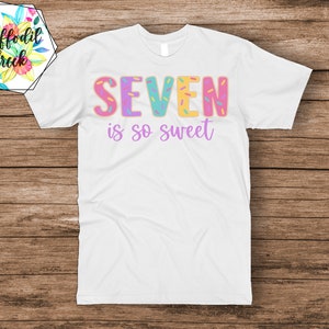 Seven is so Sweet SVG | Donut Birthday | 7th Birthday SVG - Etsy