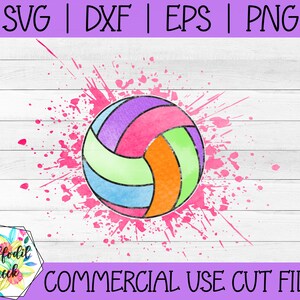 Splatter Volleyball SVG | Volleyball Mom SVG | Colorful Volleyball SVG ...