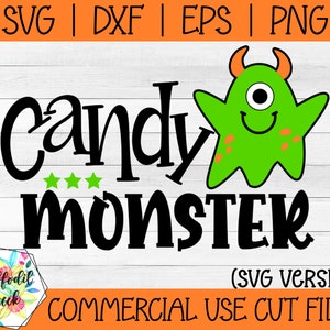 Candy Monster SVG Kids Halloween SVG Cute Monster SVG - Etsy
