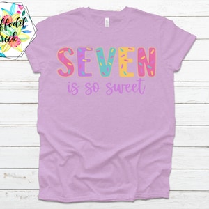 Seven is so Sweet SVG | Donut Birthday | 7th Birthday SVG - Etsy