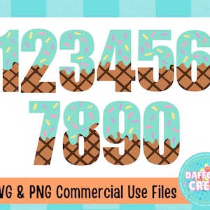 Ice Cream Numbers SVG | Ice Cream Birthday | Ice Cream Bundle SVG - Etsy