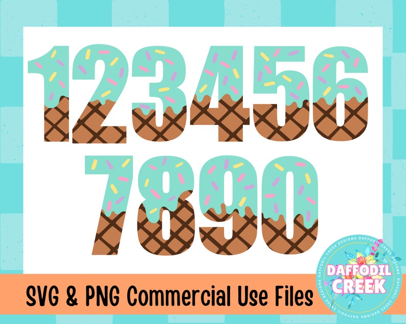 Ice Cream Numbers SVG | Ice Cream Birthday | Ice Cream Bundle SVG - Etsy