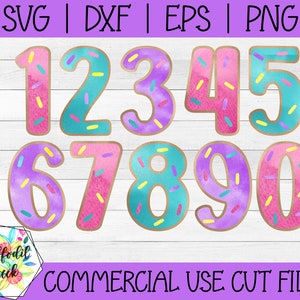 Donut Numbers SVG | Donut Birthday | Sprinkles SVG - Etsy