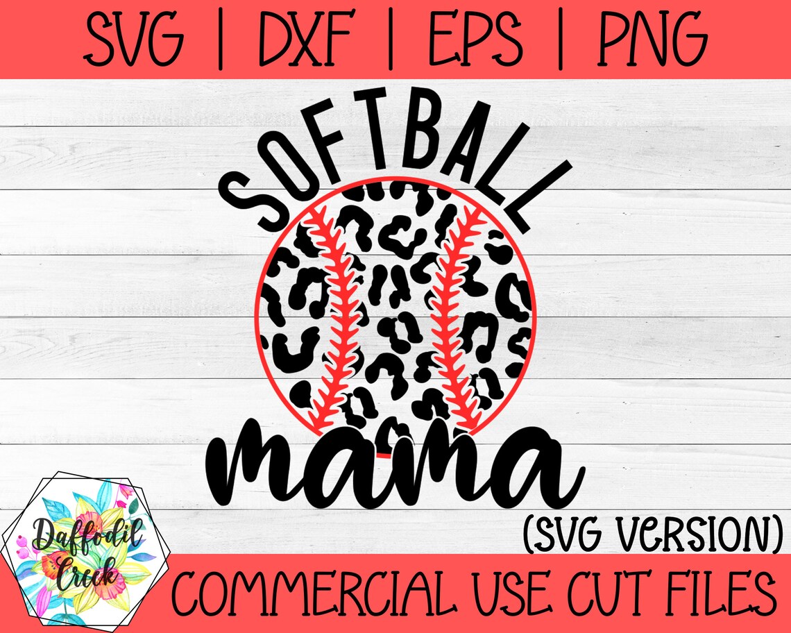 Softball SVG Leopard Print SVG Softball Mom SVG Cheetah | Etsy