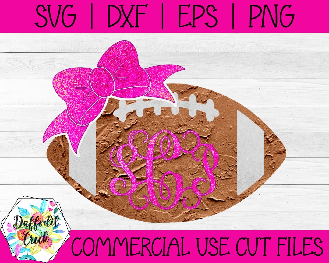 Football Monogram SVG Girly Football Design Football - Etsy
