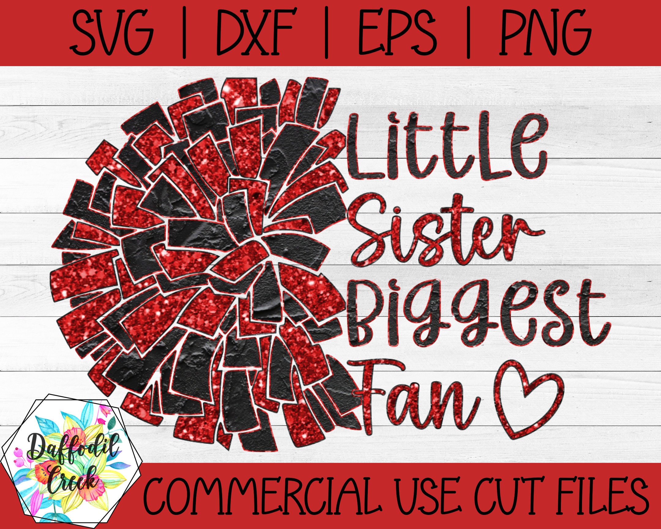 Cheerleading SVG Little Sister Biggest Fan SVG Cheer - Etsy