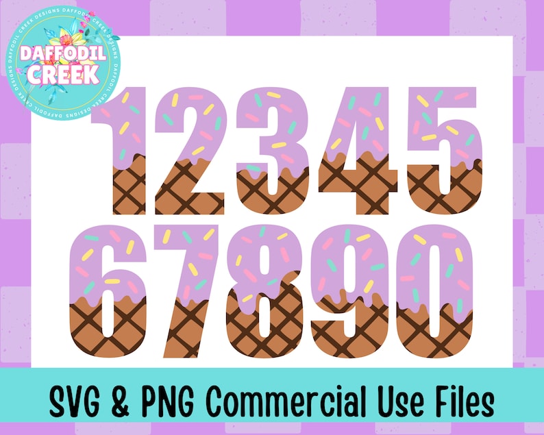 Ice Cream Numbers SVG | Ice Cream Birthday | Ice Cream Bundle SVG - Etsy