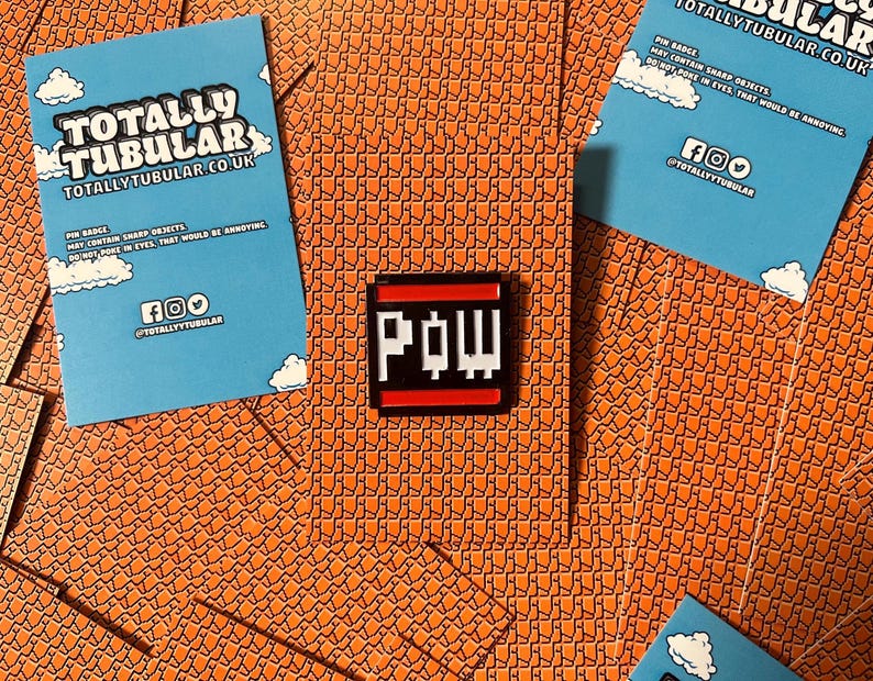 Super Mario Bros. POW Block Hard Enamel Pin Badge - Etsy