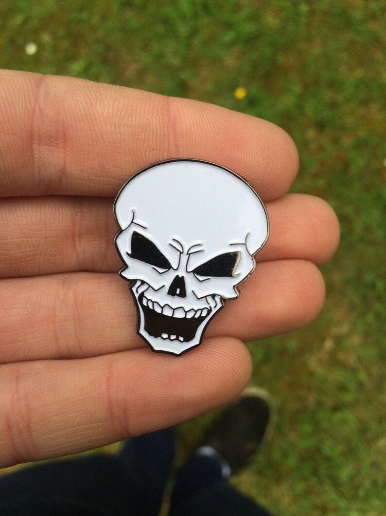 Cool Skull Hard Enamel Pin Badge too Much Death - Etsy