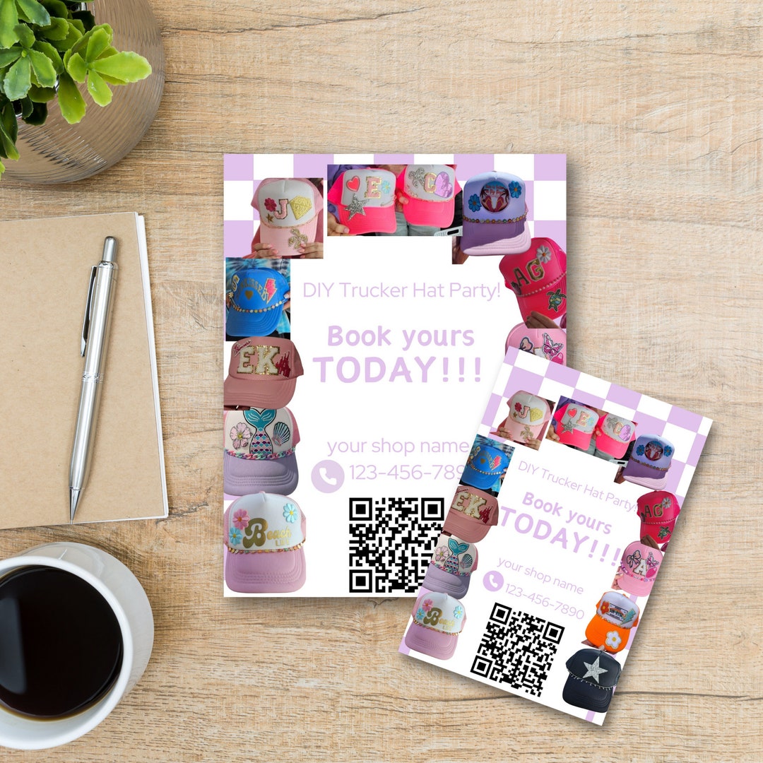 Trucker Hat Bar Party Booking Flyer, Book Your Party Today, Handout for ...