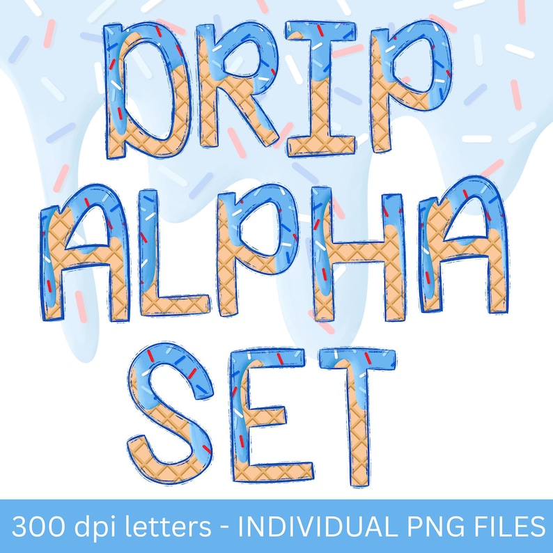 Ice Cream Cone Drip Alphabet PNG, Custom Drippy Letters, Baseball Cone ...