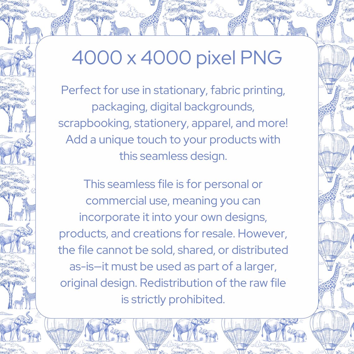 Blue Toile De Jouy Digital Paper, Seamless Safari Pattern, Chinoiserie ...
