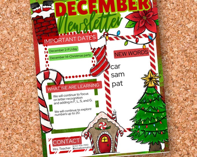 December Newsletter, EDITABLE School Newsletter, Editable Teacher ...