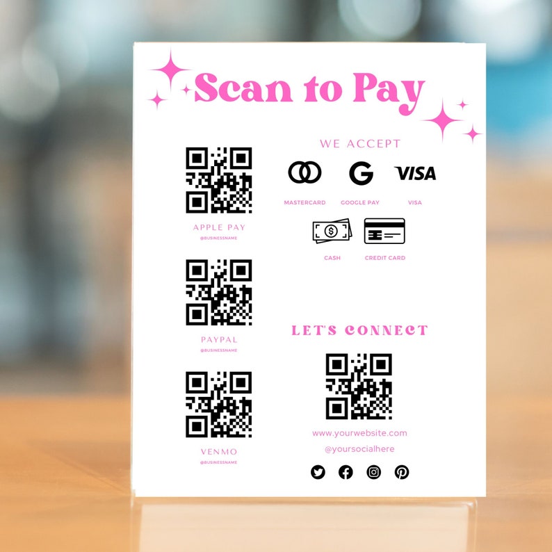 Scan to Pay QR Code Printable Editable Template for Trucker Hat Small ...