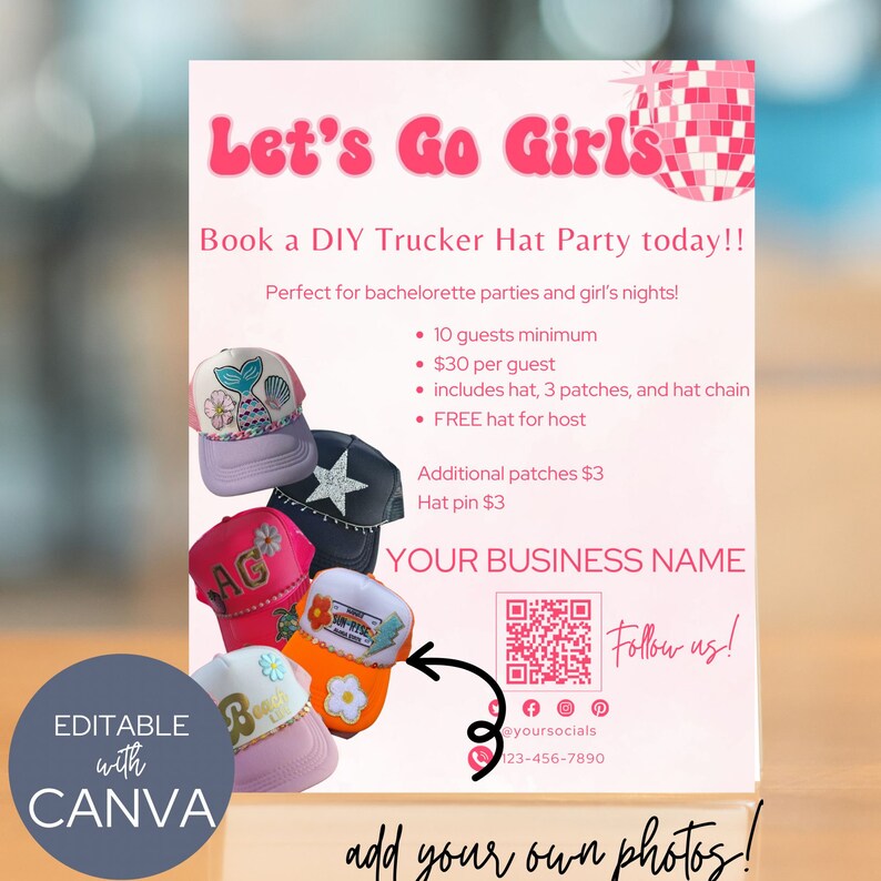 Trucker Hat Bar Flyer, Girls Night Out Party Booking, Private Party ...