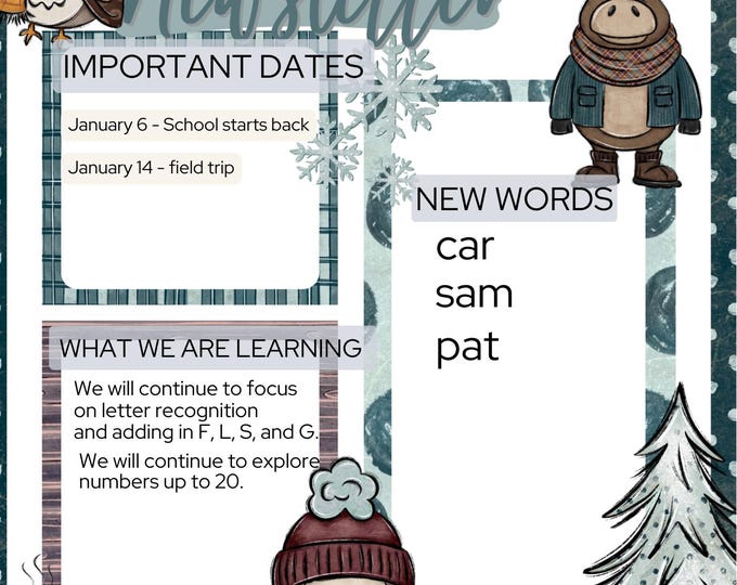 JANUARY MONTHLY NEWSLETTER, All Elements Are Editable, Great for ...
