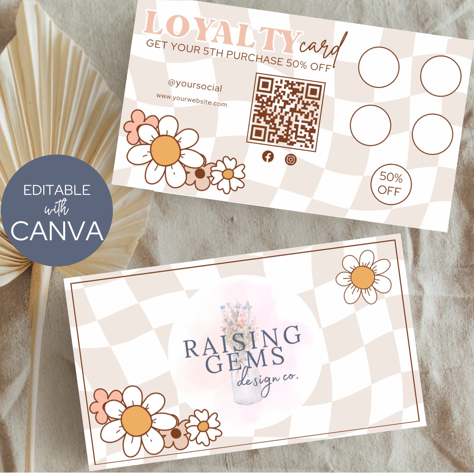 Loyalty Cards, DIY Marketing Cards Template Design, Business Rewards ...