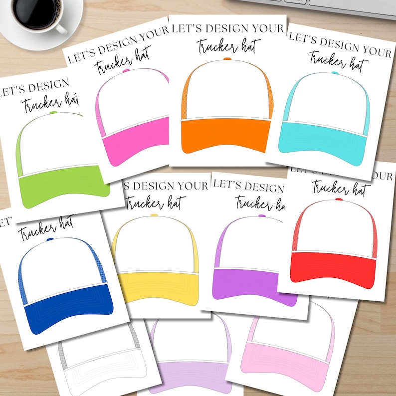 Trucker Hat Design Template for Trucker Hat Bar Multi Color BUNDLE ... Trucker Hat Design Template for Trucker Hat Bar Multi Color BUNDLE ...