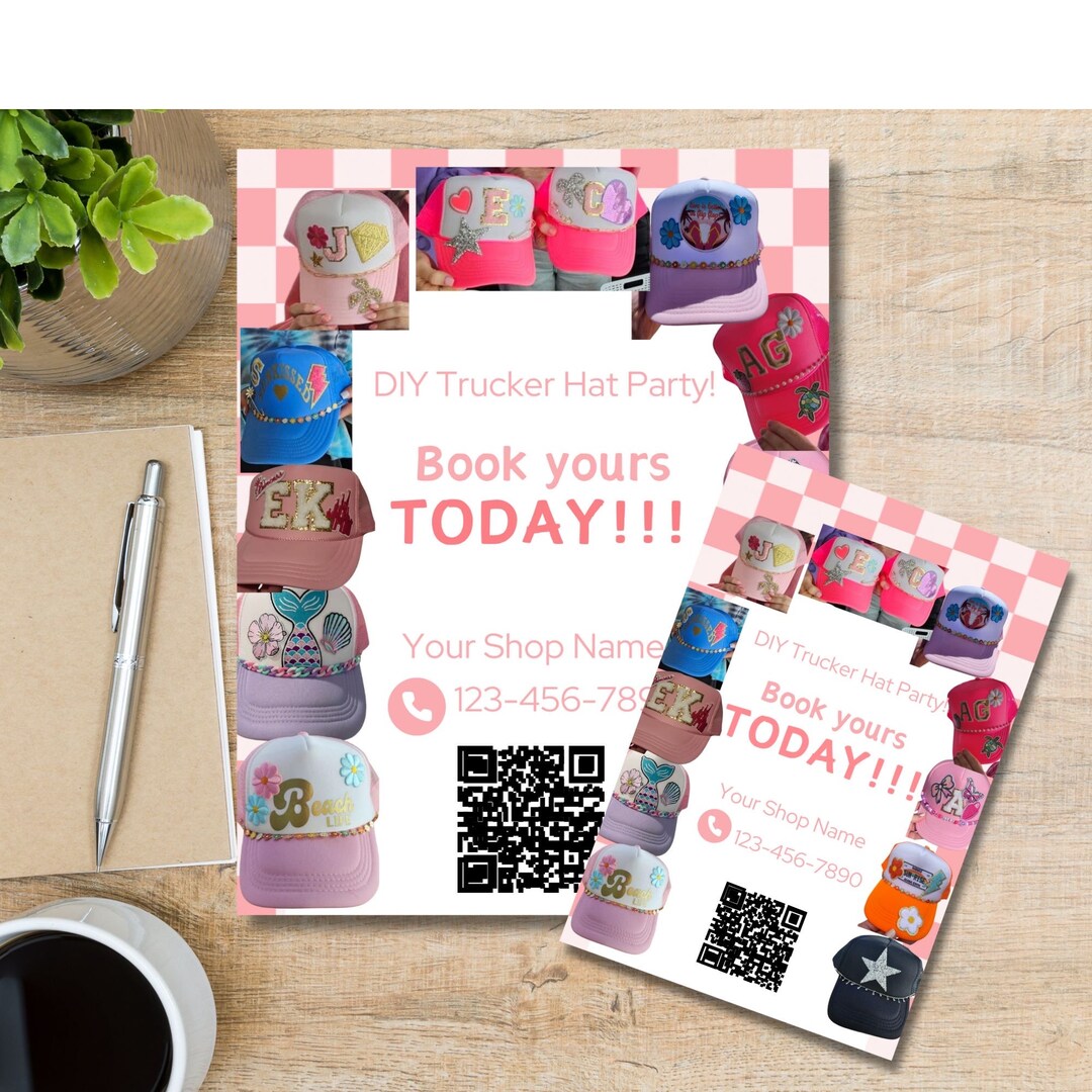 Trucker Hat Bar Party Booking Flyer, Book Your Party Today, Handout for ...