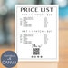 Price List for Trucker Hat Bar Editable, Customizable on Canva, Price ...