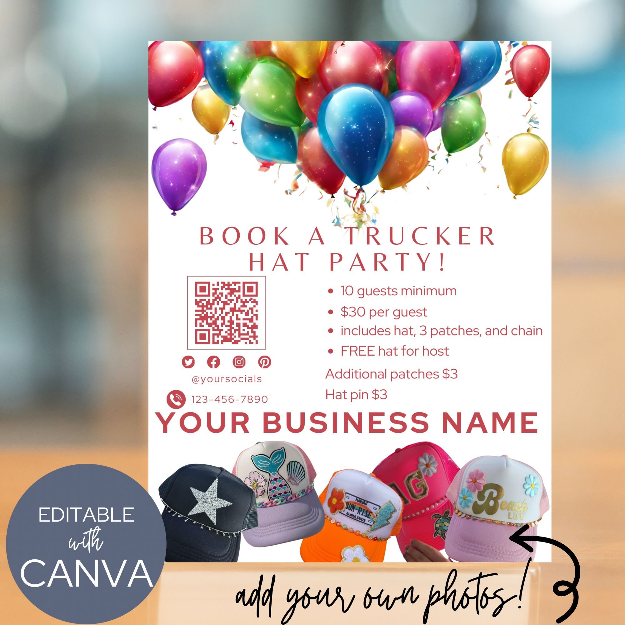 Trucker Hat Bar Flyer, Birthday Party Booking, Private Party Invitation ...