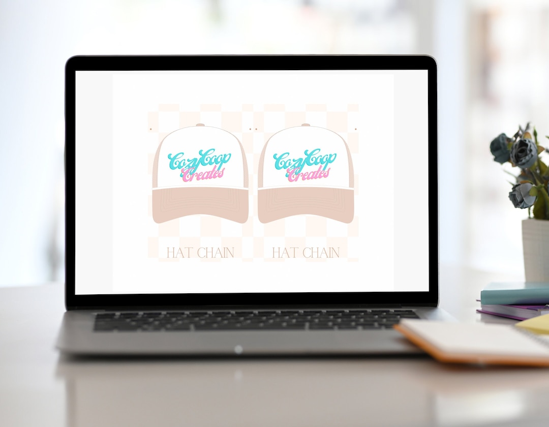 Trucker Hat Chain Card Template for Packaging Premade Hat Chains ...