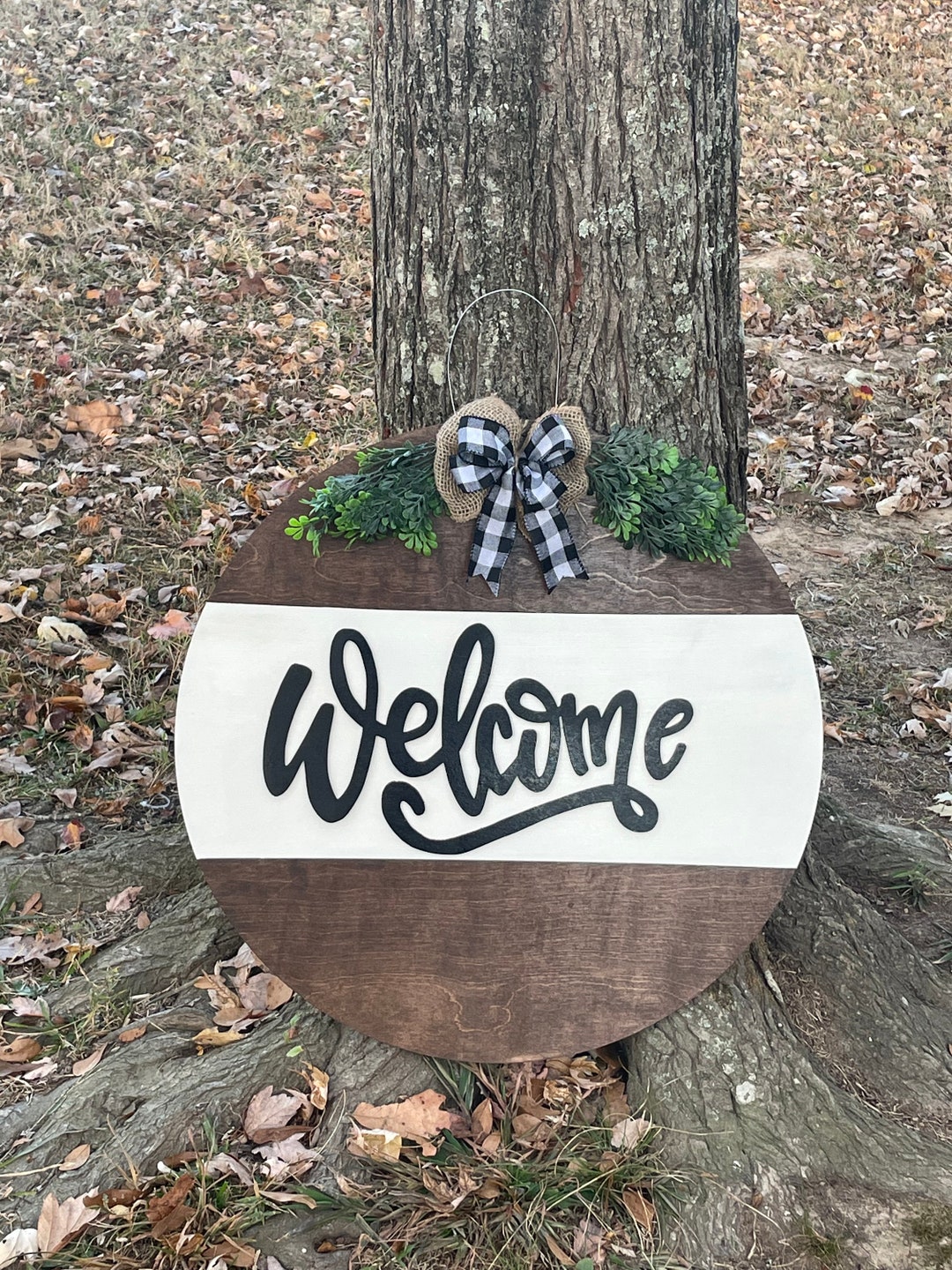 Round Door Hanger Welcome Door Sign Entry Way Decor Porch - Etsy