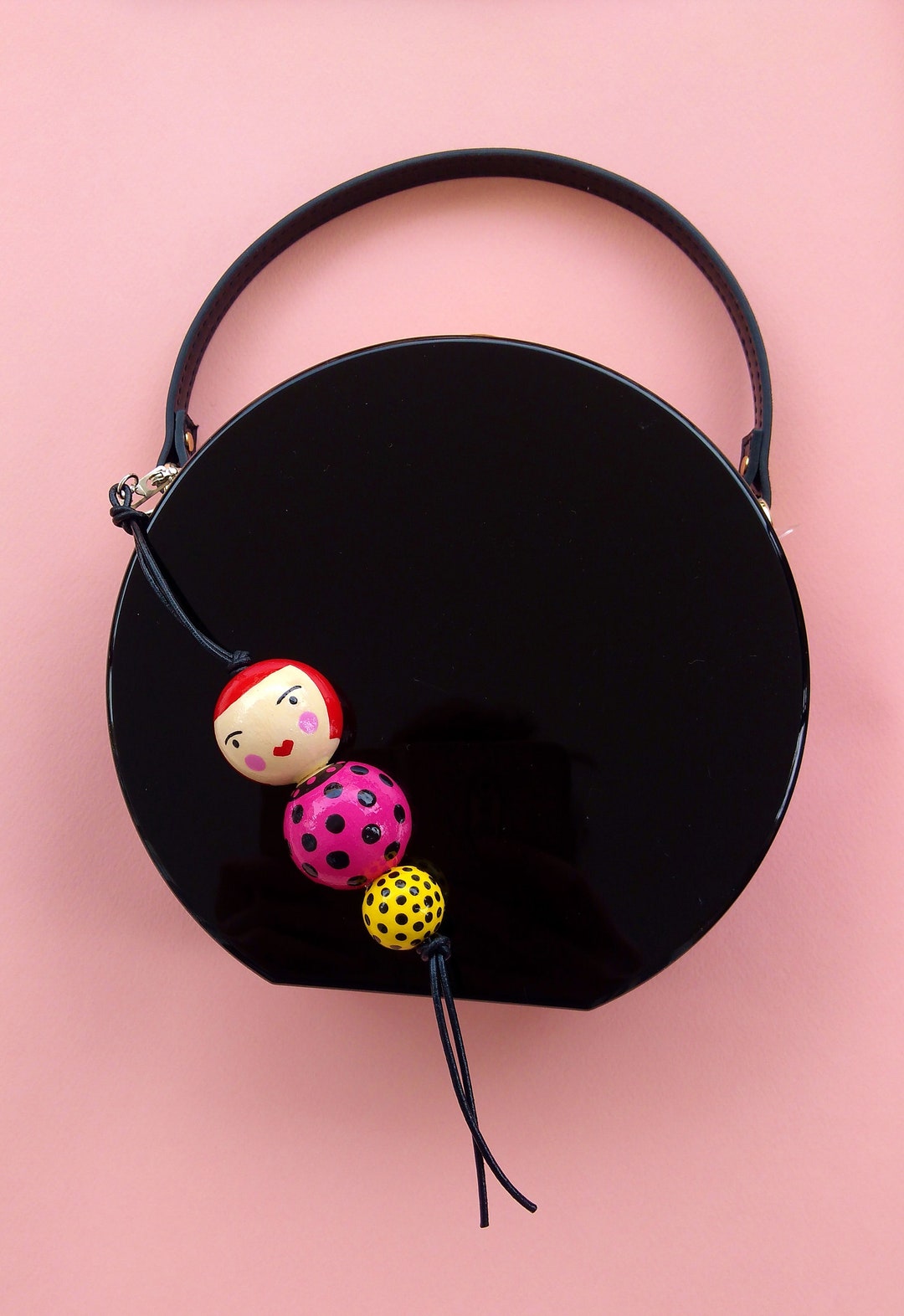 Wooden Key Ring and Bag Accessory Kokeshi Doll Inspired by Kusama ...