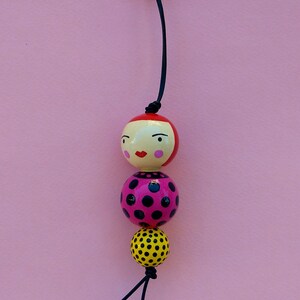 Wooden Key Ring and Bag Accessory Kokeshi Doll Inspired by Kusama ...