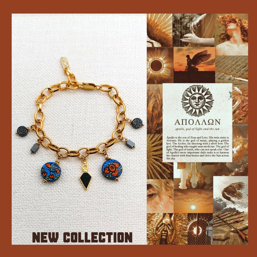 Painted Greek Apollo Bracelet Inspired by Ancient Greek Mythology ...