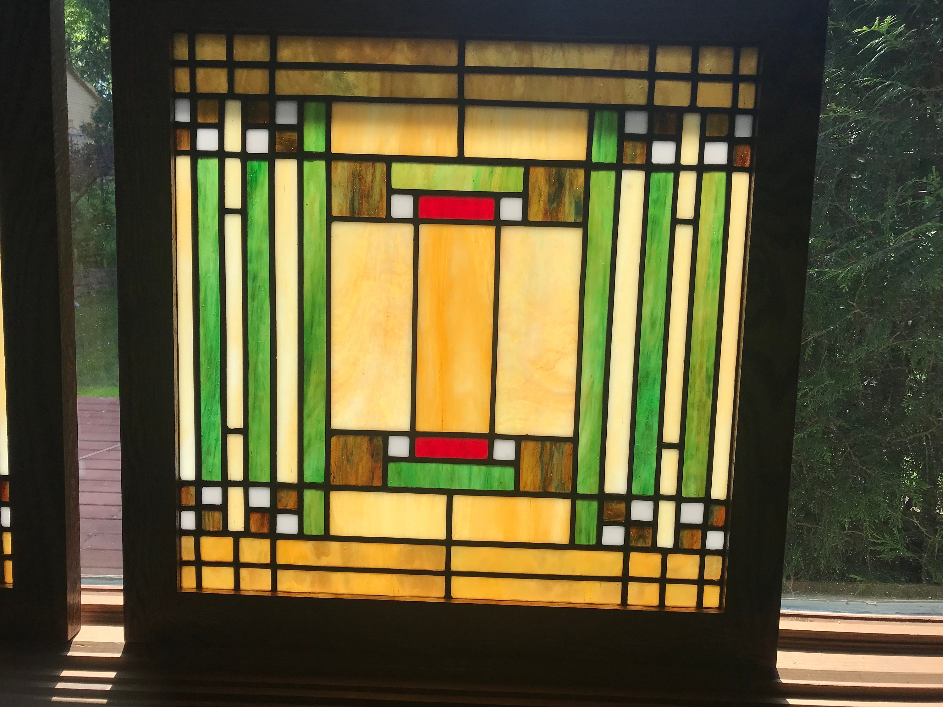 Prairie/craftsman Style Stained Glass Window - Etsy