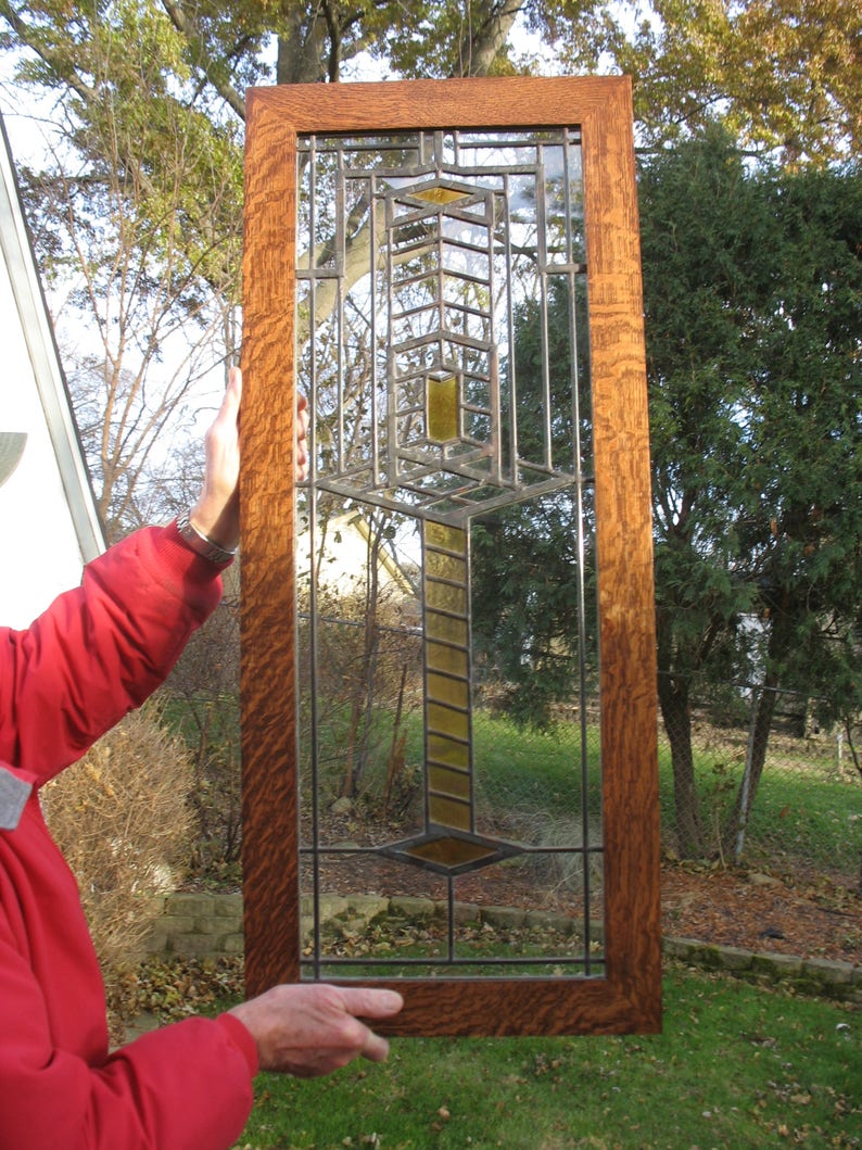 Prairie Style Stained Glass Window Etsy