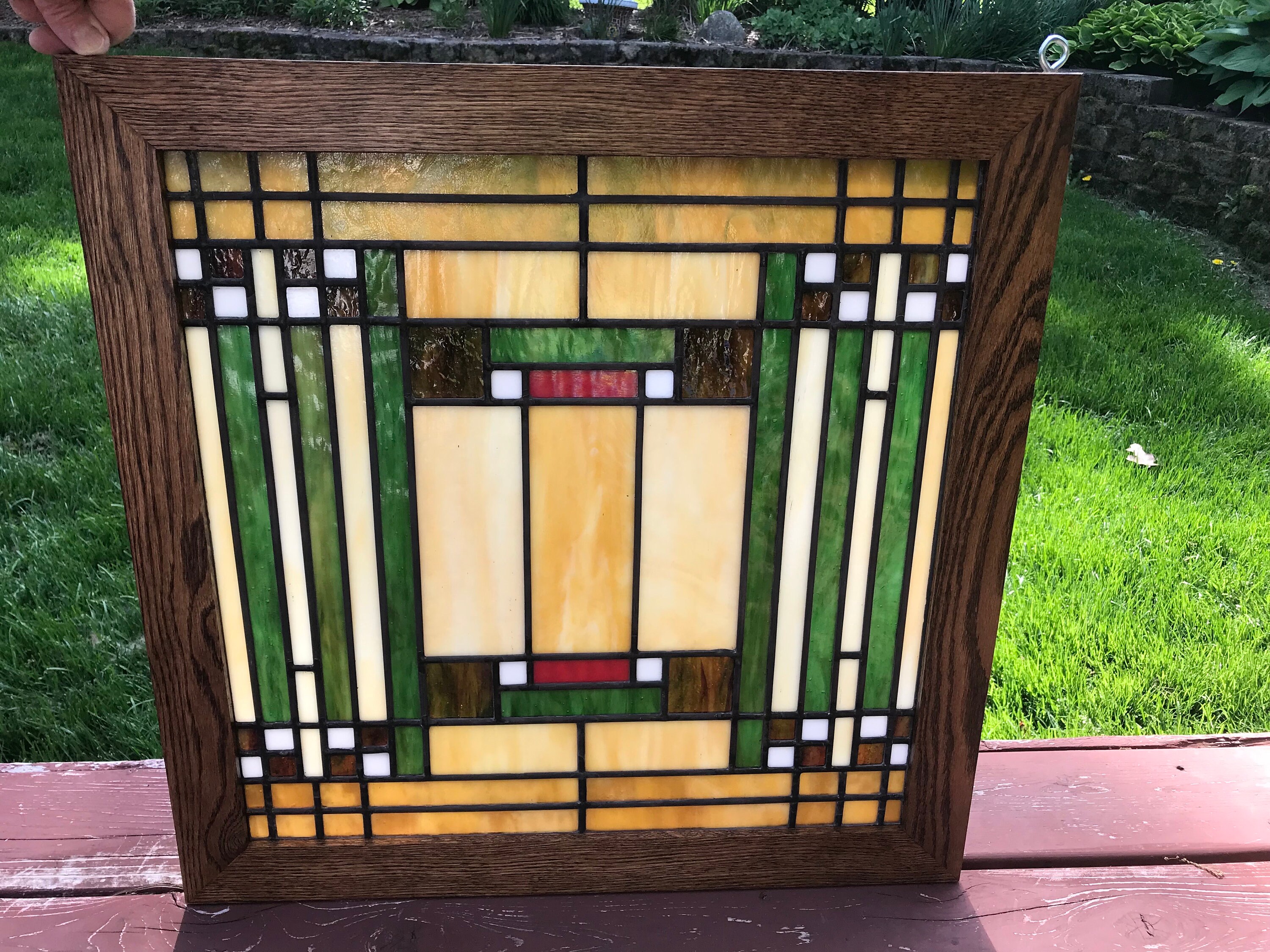 Prairie/craftsman Style Stained Glass Window - Etsy