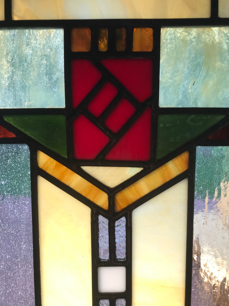 Craftsman/prairie Style Stained Glass Window - Etsy