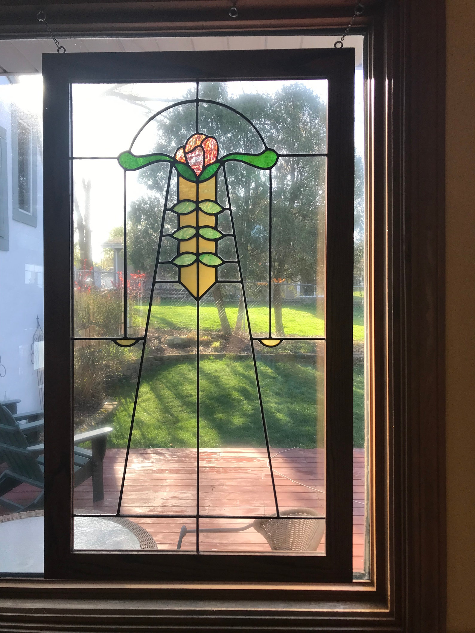 Vintage/restored Craftsman Style Stained Glass Window - Etsy