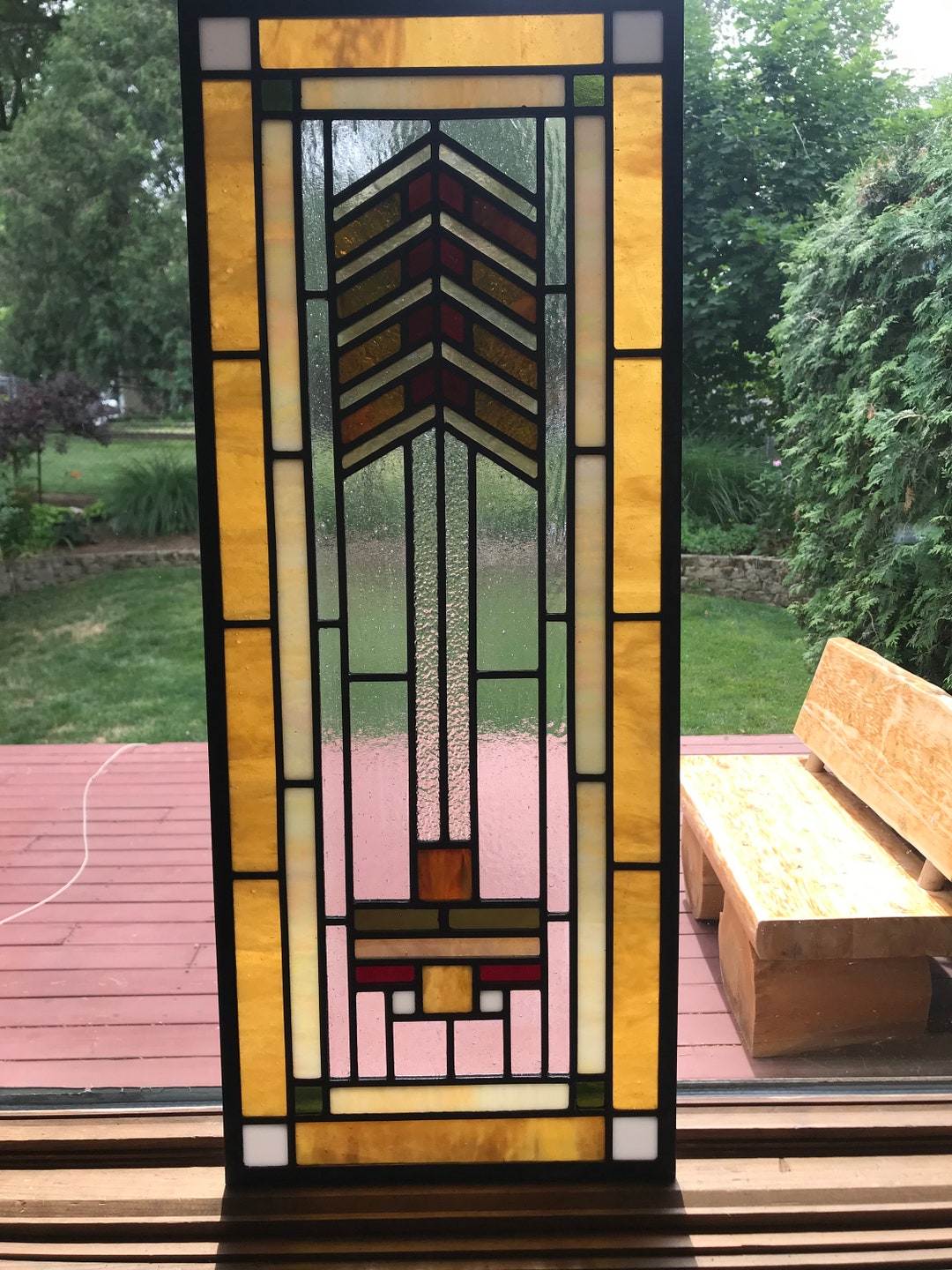 Prairie/craftsman Style Stained Glass Window - Etsy