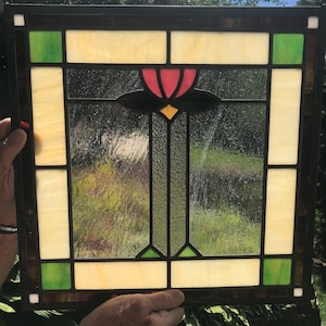 Craftsman Style Stained Glass Window - Etsy