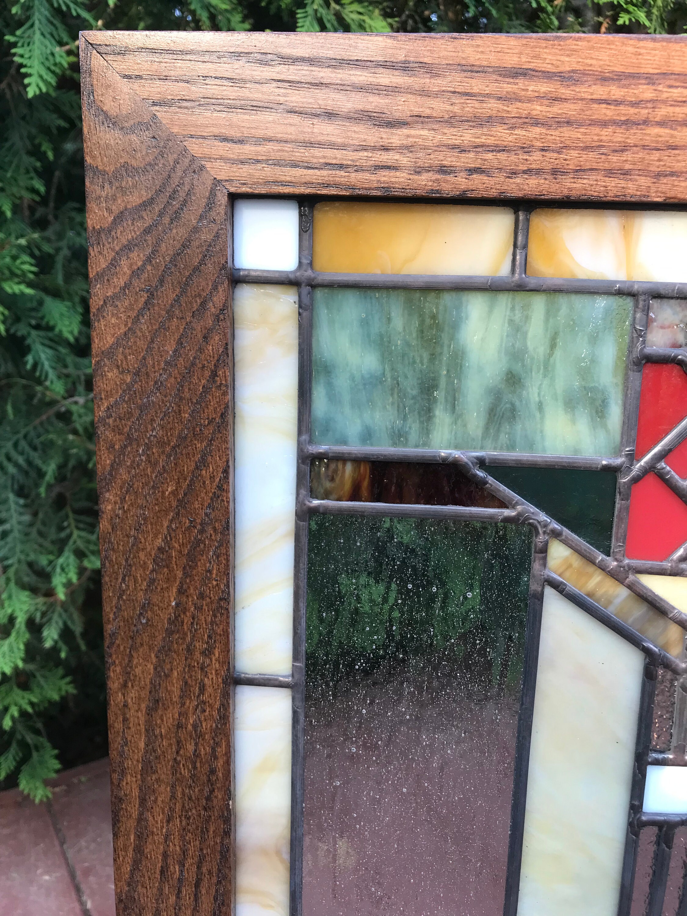 Craftsman/prairie Style Stained Glass Window - Etsy