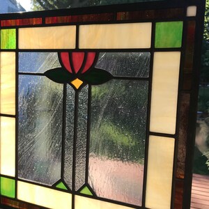 Craftsman Style Stained Glass Window - Etsy