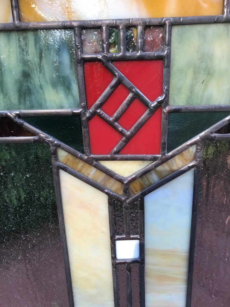 Craftsman/prairie Style Stained Glass Window - Etsy