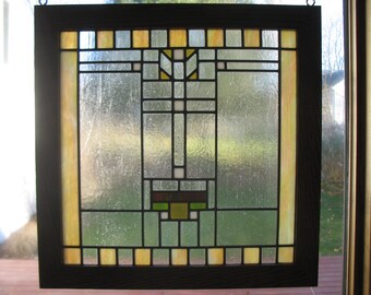 Prairie/mission Style Stained Glass Window - Etsy