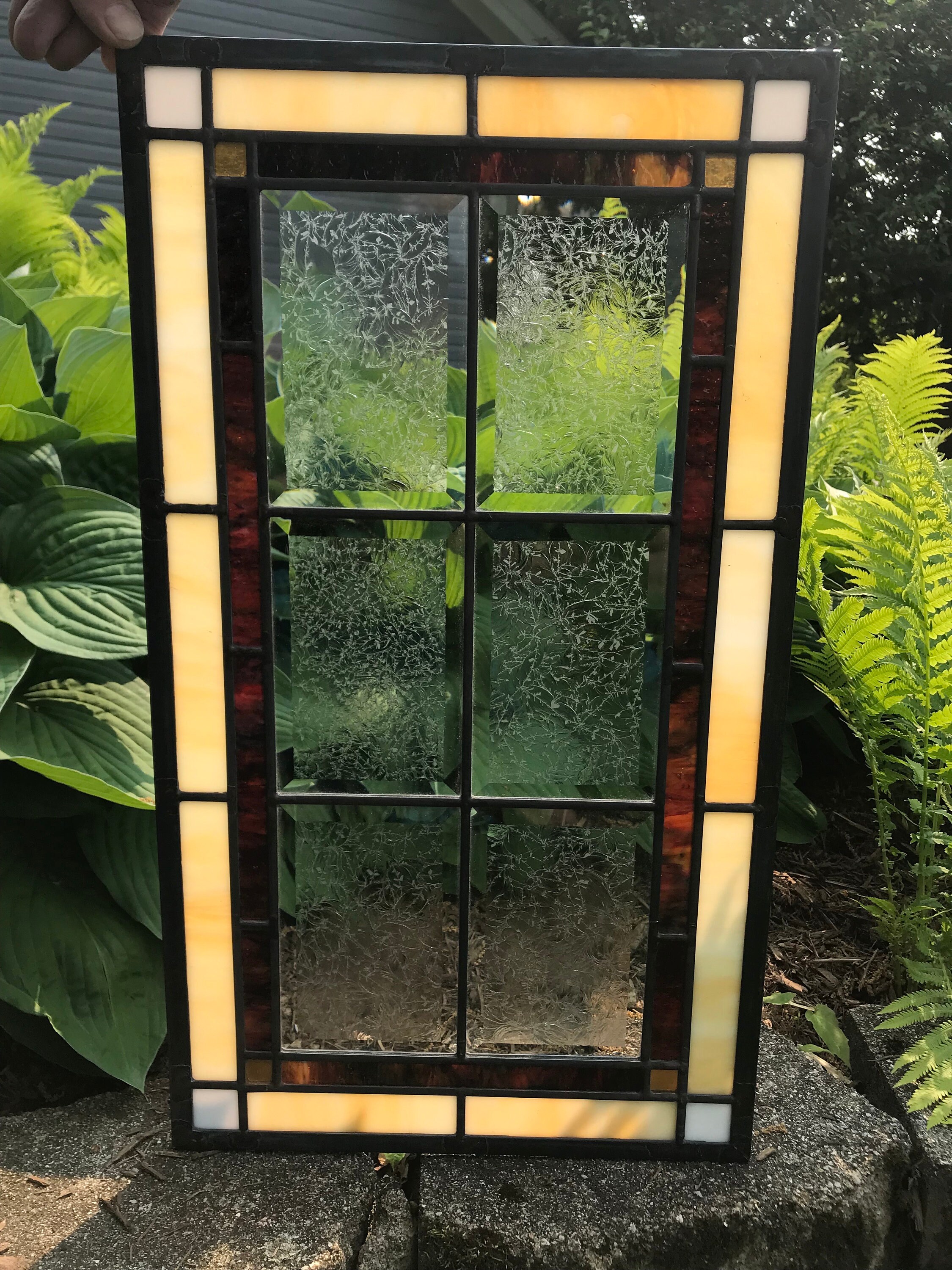 Craftsman/prairie Style Stained Glass Window - Etsy