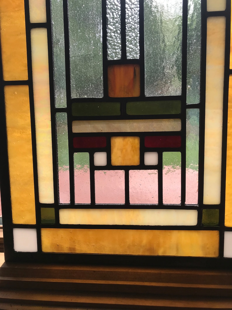 Prairie/craftsman Style Stained Glass Window - Etsy