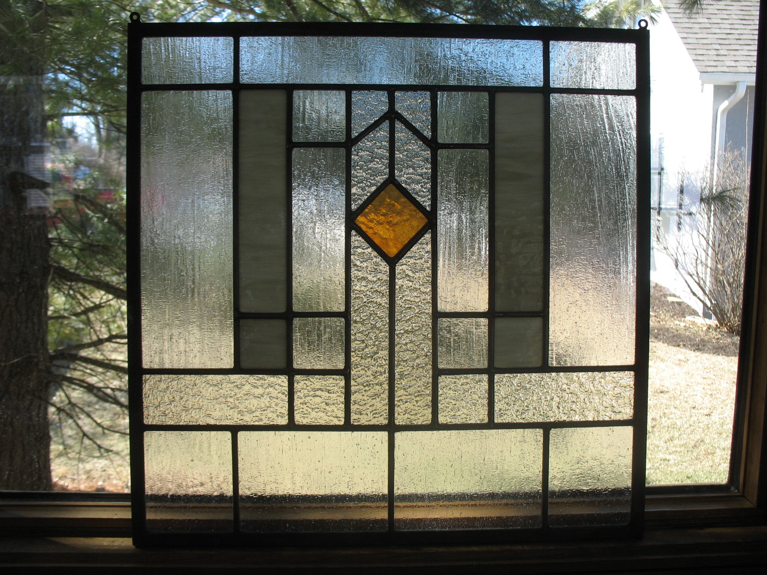 Prairie/mission Style Stained Glass Window - Etsy