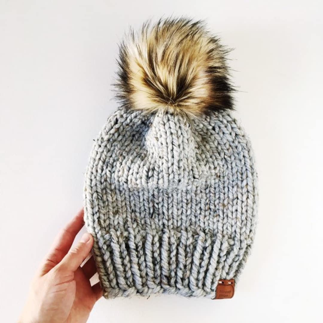 KNITTING PATTERN | Slouchy Hat, Chunky Knit Beanie, Ski Hat | the ...